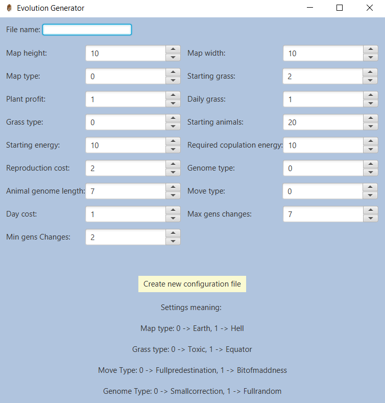 Evolution Generator | Adrian Żerebiec | Portfolio